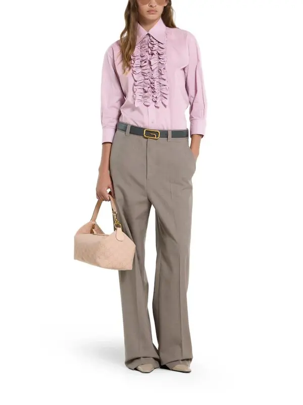 Gucci Cotton Muslin Shirt With Ruffle Trim