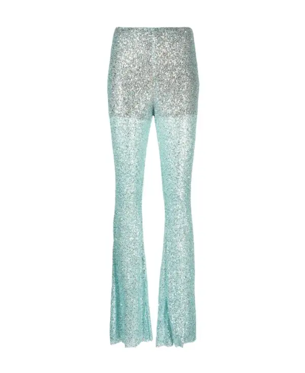 SELF-PORTRAIT Beaded Fishnet Trousers