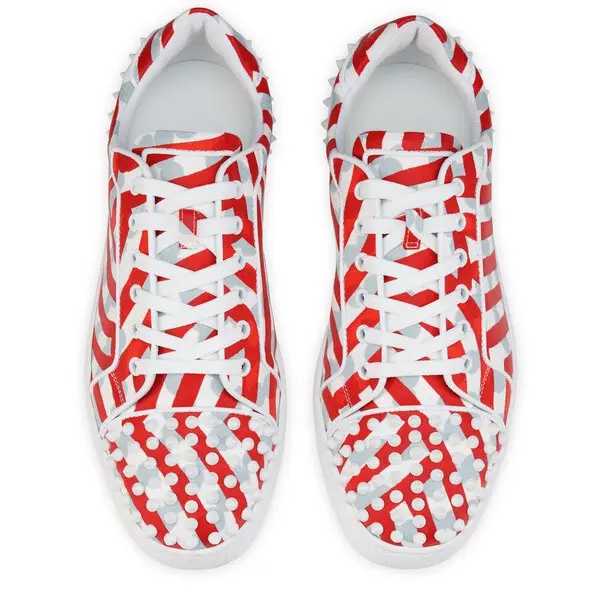 CHRISTIAN LOUBOUTIN Striped Studded Sneakers