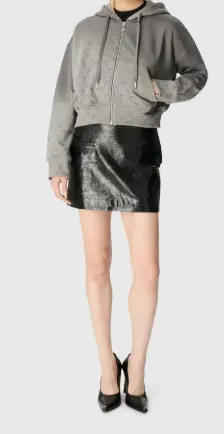 MARINE SERRE Moon-pattern Zip-up Hoodie - Gray