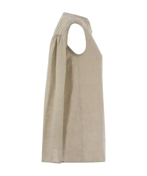 Fabiana Filippi Oversized Sleeveless Top With Draped Back