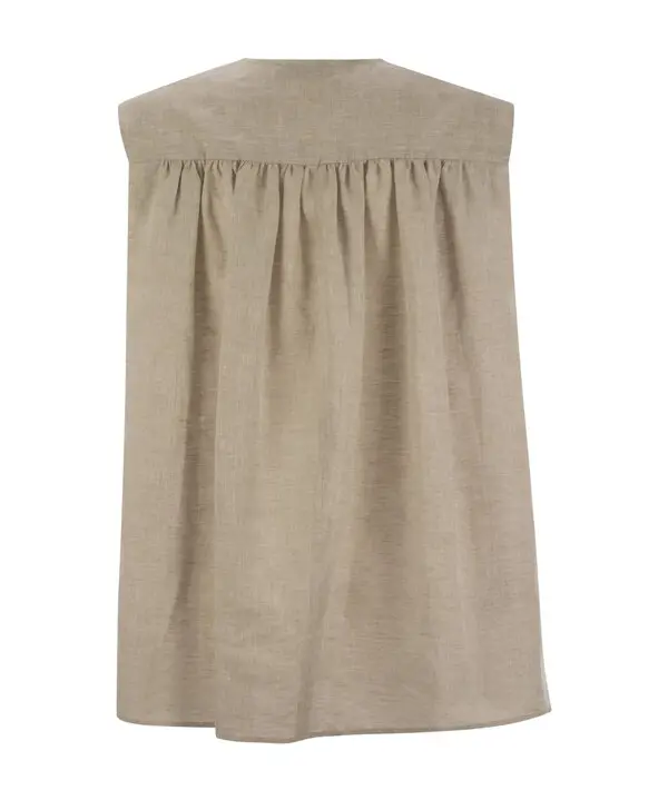 Fabiana Filippi Oversized Sleeveless Top With Draped Back