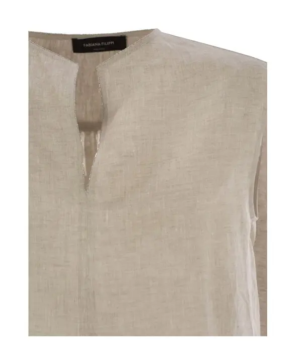 Fabiana Filippi Oversized Sleeveless Top With Draped Back