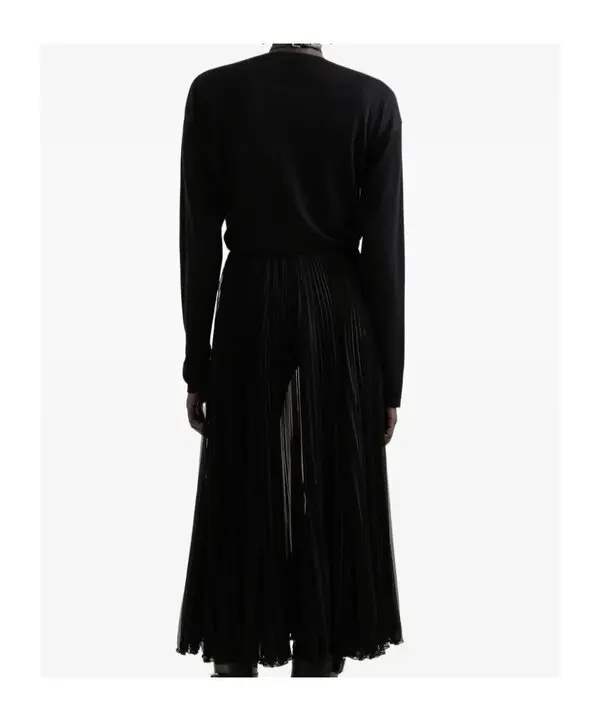 Dolce & Gabbana Long-sleeved Ribbed Knit Cardigan With Tie Fastening - Black