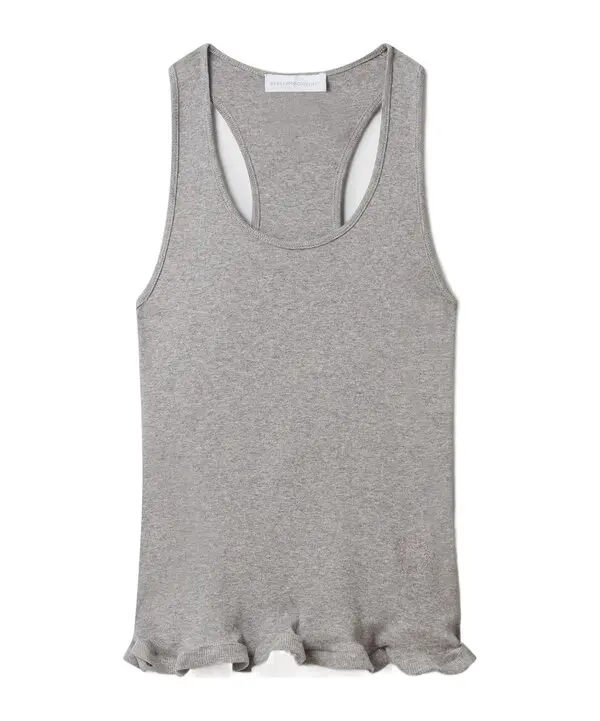 Stella McCartney Frilled Hem Ribbed Tank Top - Gray Blend