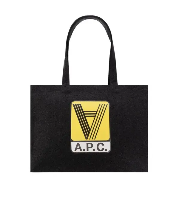 A.p.c. Diane Logo Printed Tote Bag - Black