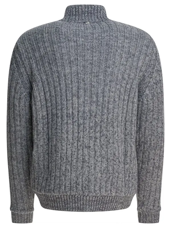 Herno Zip-up High Neck Cropped Sweater