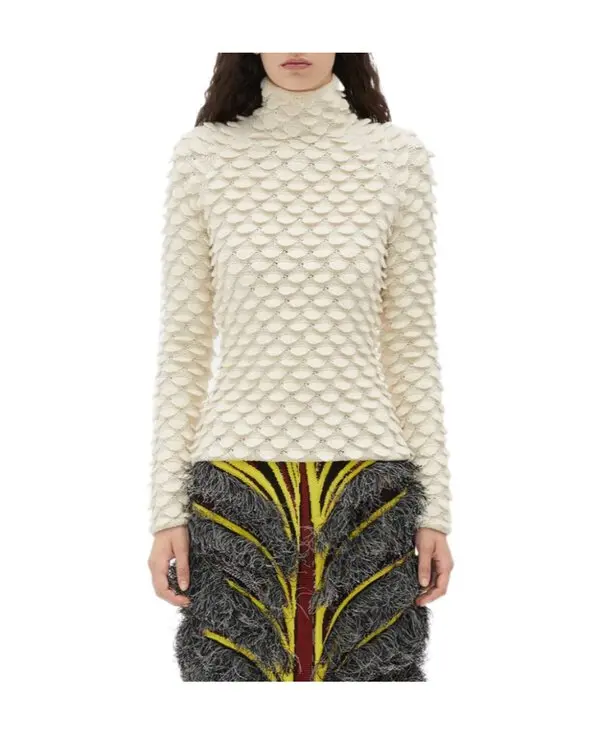 Bottega Veneta High Neck Fish Scale Sweater