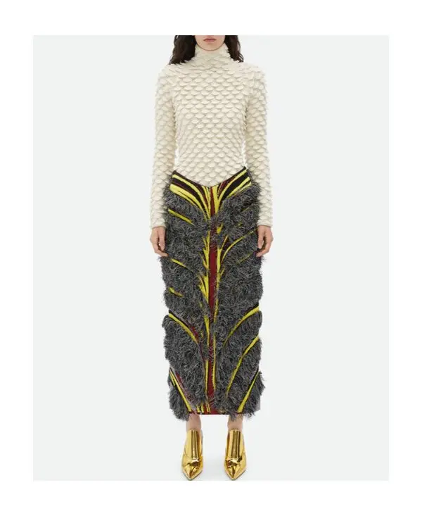 Bottega Veneta High Neck Fish Scale Sweater