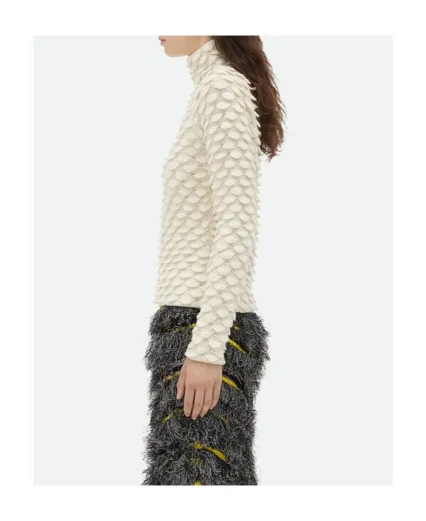 Bottega Veneta High Neck Fish Scale Sweater