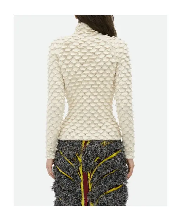 Bottega Veneta High Neck Fish Scale Sweater
