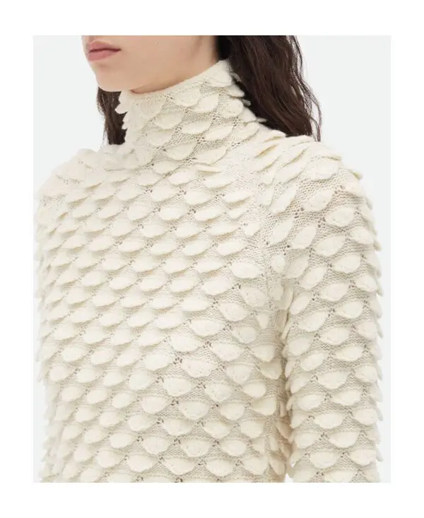 Bottega Veneta High Neck Fish Scale Sweater