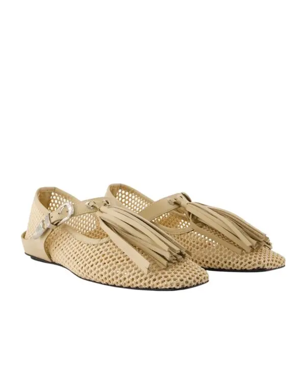 Toga Mesh Ballerina Flats - Light Brown