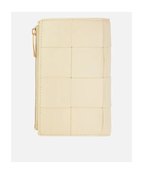 Bottega Veneta Cassette Bi-fold Leather Wallet - Nude