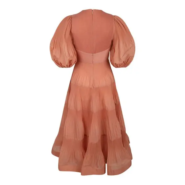 Zimmermann Pleated V-neck Midi Dress - Rpeh