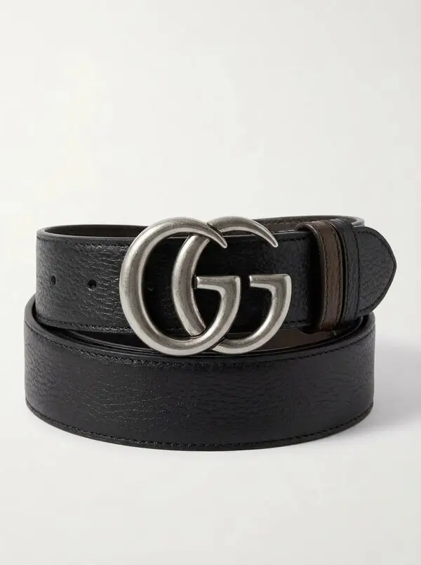 Gucci Gg Marmont Reversible Leather Belt - Black