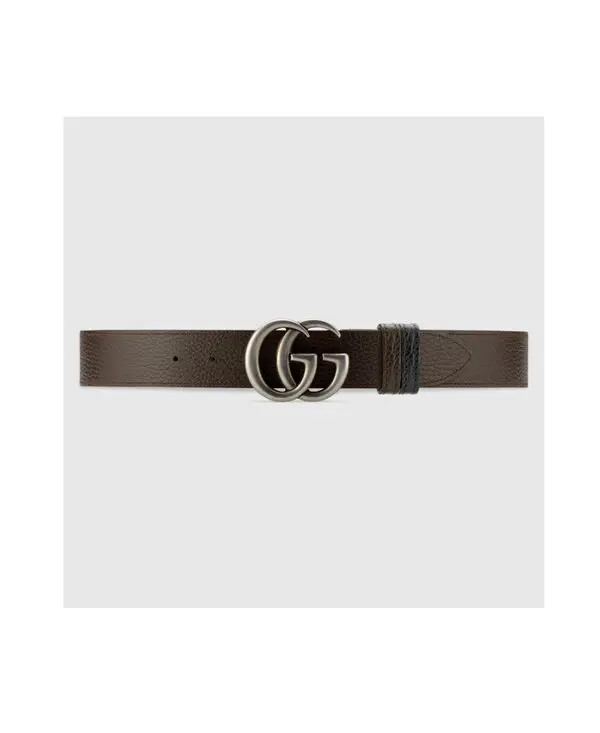 Gucci Gg Marmont Reversible Leather Belt - Black