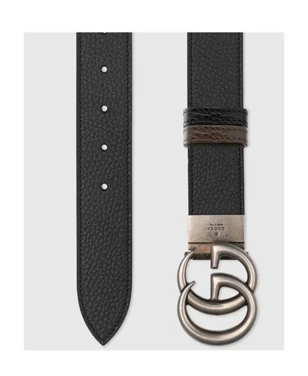 Gucci Gg Marmont Reversible Leather Belt - Black