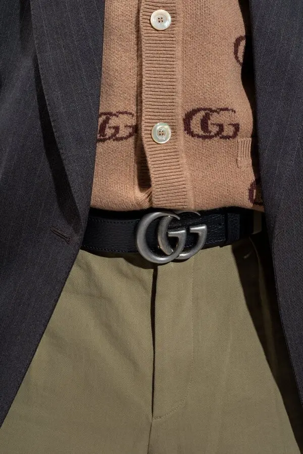 Gucci Gg Marmont Reversible Leather Belt - Black
