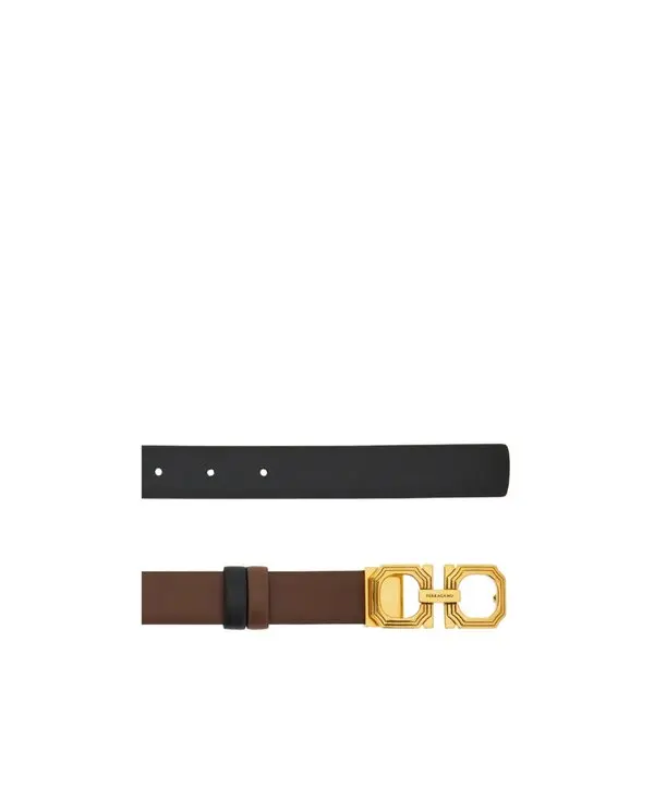 FERRAGAMO Gancini Belt - Brown