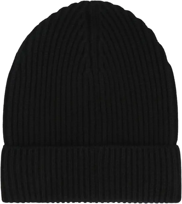 Dolce & Gabbana Ribbed Knit Beanie - Black