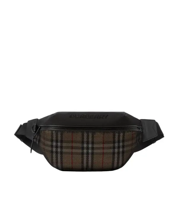Burberry Sonny Check-printed Zipped Belt Bag - Black