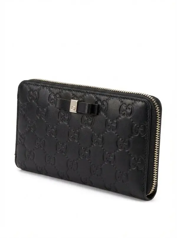 Gucci Bow Zipper Wallet - Black