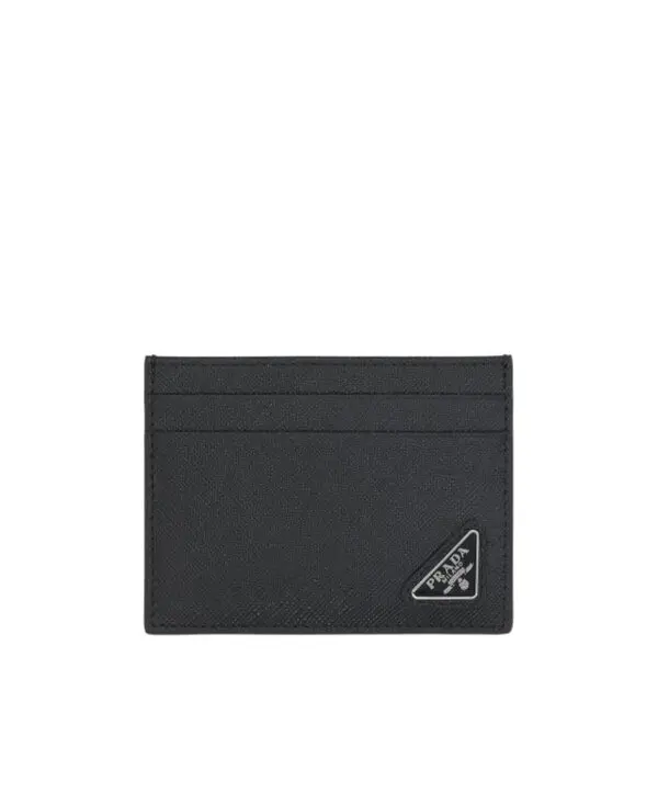 Prada Logo Plaque Cardholder - Black