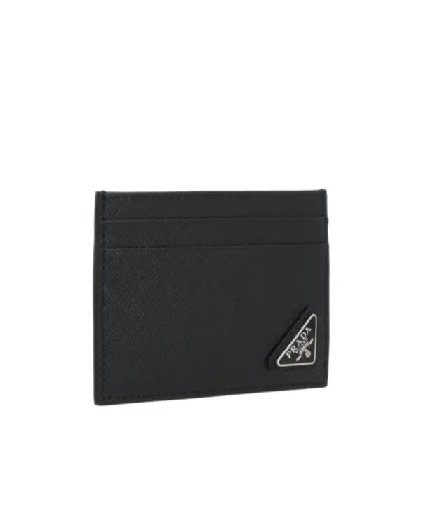 Prada Logo Plaque Cardholder - Black