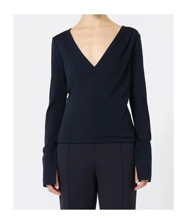 Max Mara V-neck Long-sleeved Top - Ultramarine
