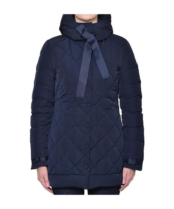 Emporio Armani Hooded Quilted Down Jacket With Ribbon Detail