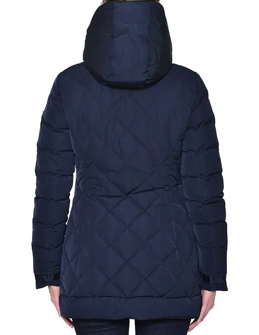 Emporio Armani Hooded Quilted Down Jacket With Ribbon Detail