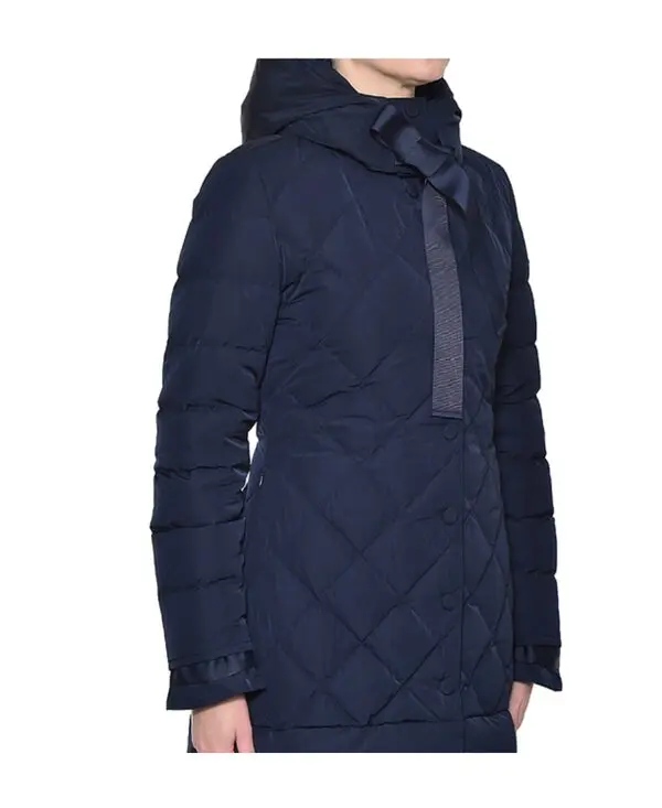 Emporio Armani Hooded Quilted Down Jacket With Ribbon Detail