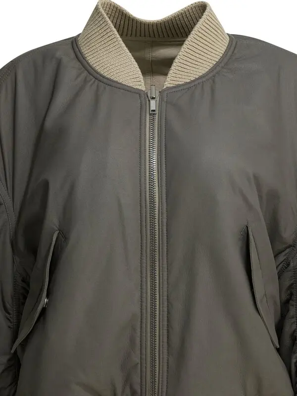 Rick Owens Temple Secchia Oversized Bomber Jacket - Gray