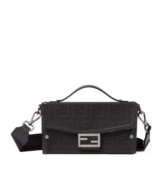 Fendi Soft Trunk Shoulder Bag With Ff Clasp - Black