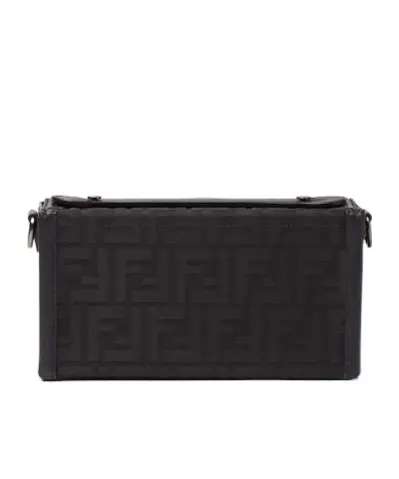 Fendi Soft Trunk Shoulder Bag With Ff Clasp - Black