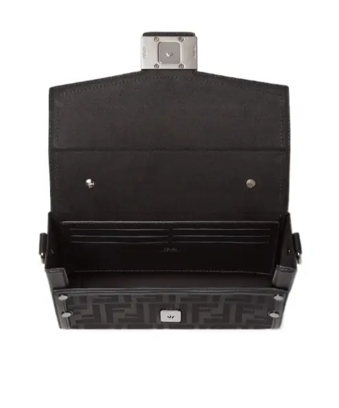 Fendi Soft Trunk Shoulder Bag With Ff Clasp - Black