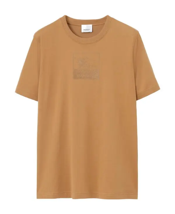 Burberry Equestrian Knight Printed Crewneck T-shirt - Brown