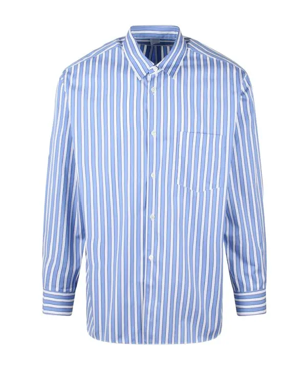 Comme Des Garçons Striped Buttoned Shirt - Blue