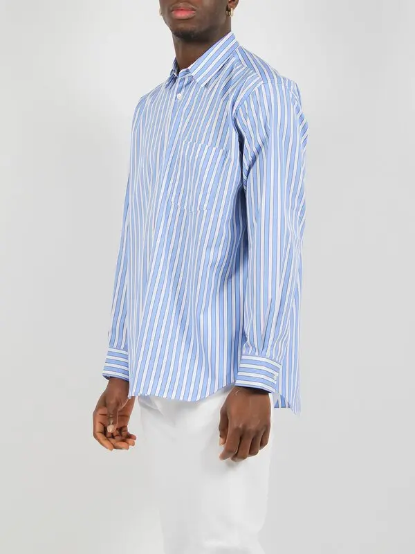 Comme Des Garçons Striped Buttoned Shirt - Blue