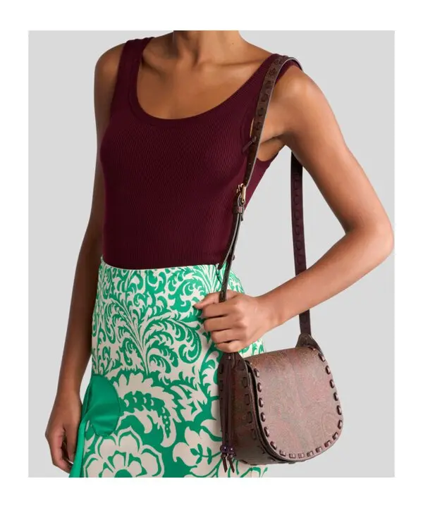 Etro Small Drya Paisley Jacquard Crossbody Bag - Brown