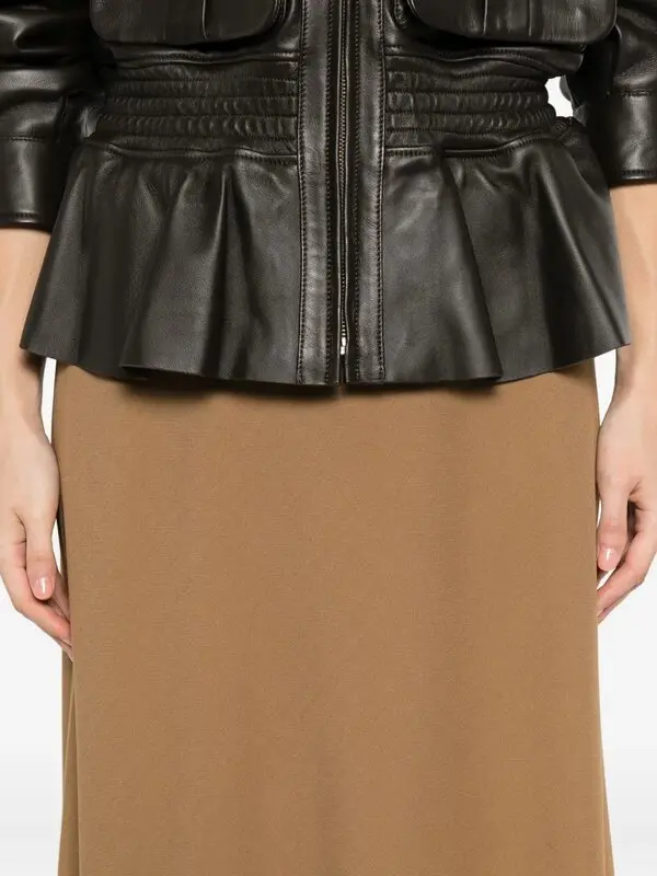 Alberta Ferretti High-waisted Midi Skirt - Brown