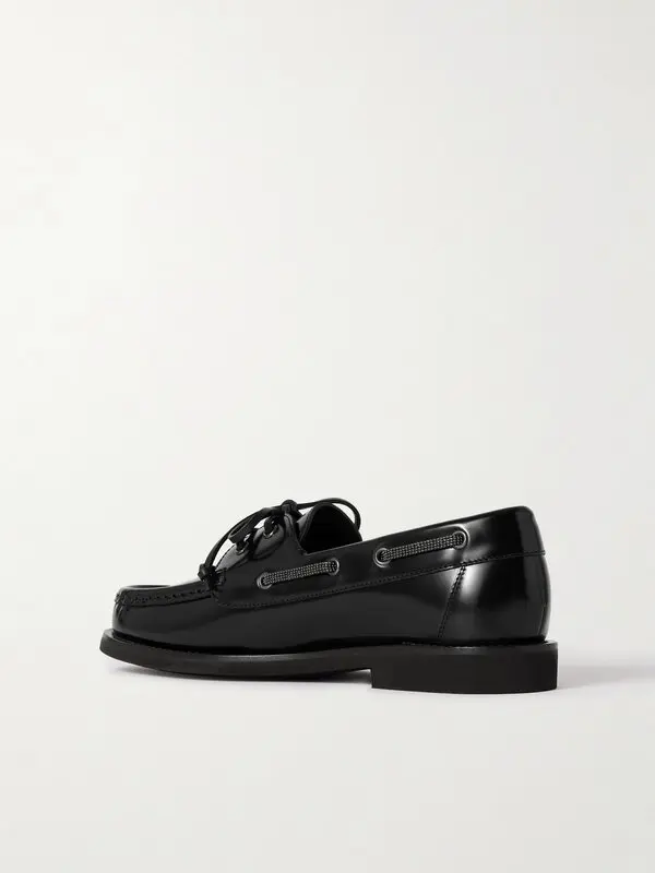Brunello Cucinelli Lace-up Loafers With Monili Bead Embellishments