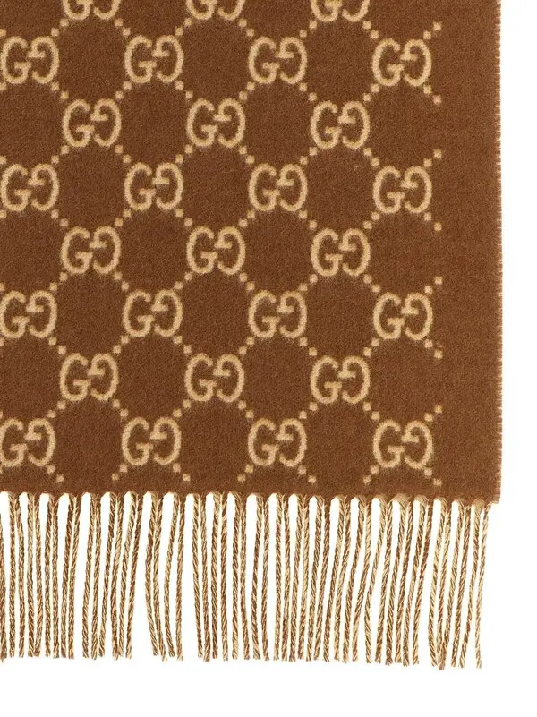 Gucci Gg Fringed Scarf