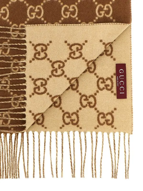 Gucci Gg Fringed Scarf