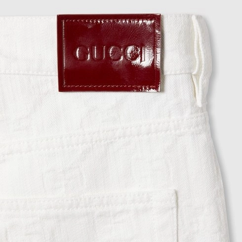 Gucci Gg Jacquard Denim Bermuda Shorts