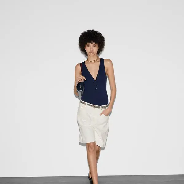 Gucci Gg Jacquard Denim Bermuda Shorts