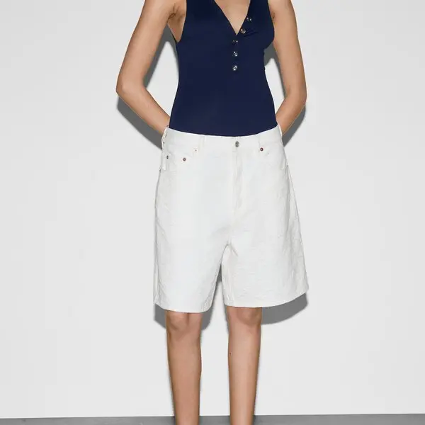 Gucci Gg Jacquard Denim Bermuda Shorts