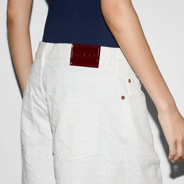 Gucci Gg Jacquard Denim Bermuda Shorts