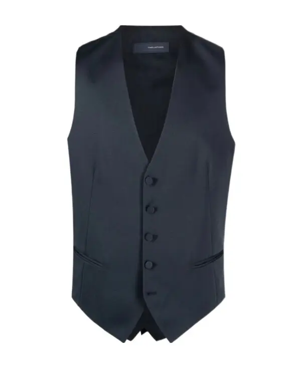 Tagliatore Single-breasted Waistcoat With Welt Pockets - Black